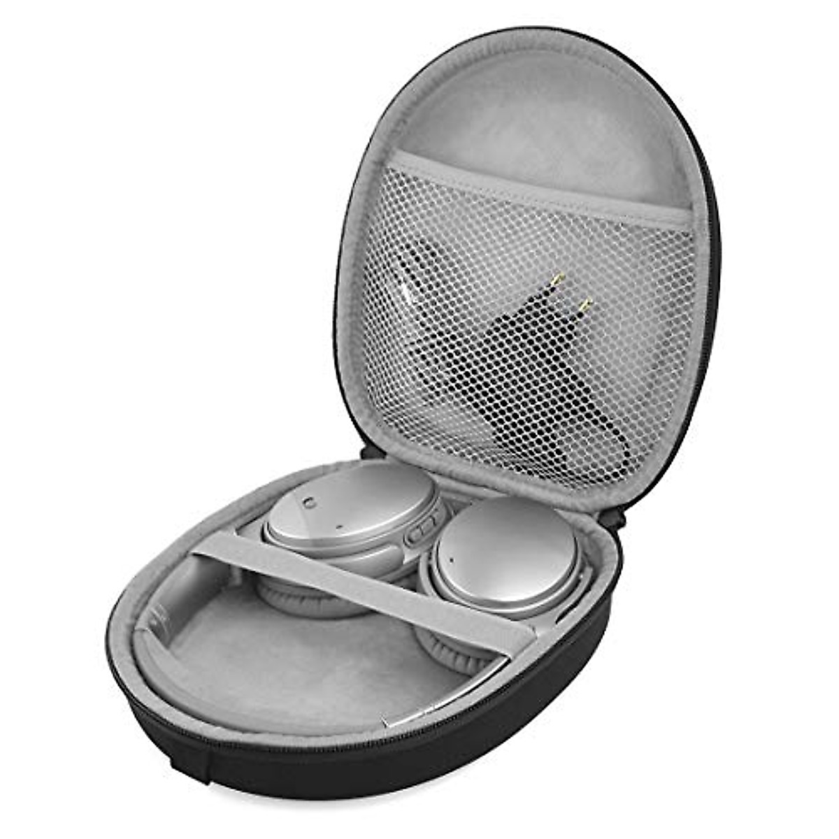 Linkidea Headphones Carrying Case Compatible with Bose QuietComfort 35, QC45, QC35 II, QCSE, AE2, SoundLink, SoundTrue Case, Protective Hard Shell Travel Bag with Cable, Charger Storage (Black)