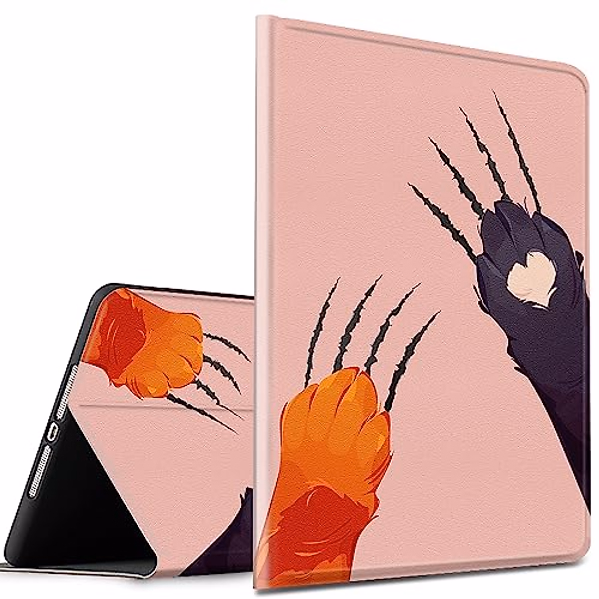 Case for Amazon Fire 7 Tablet (Only fit 12th Generation, 2022 Release) Slim PU Leather Multi-Angle Smart Folio Stand Cover with Auto Wake Sleep, Cat Paw