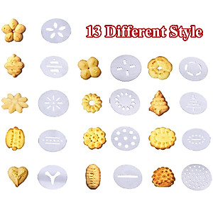 Cookie Press for Baking, Stainless Steel Spritz Cookie Press, Cookie Press Gun Kit with 13 Cookie Press Discs and 8 Icing Tips, for DIY Biscuit Maker, Cake Icing Decoration