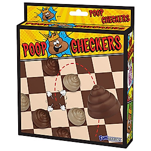 Poop Checkers Game, Poo Gag Gift White Elephant, Poop Game Checkers Set. Poop Emoji Party Supplies, Hilarious Game, Immature People. Scout Game, Kids, Teams, 2 Player Games for Adults. Ages 8-99.