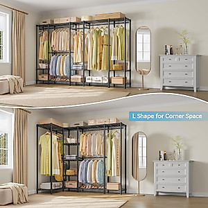 VIPEK V50i Extra Large Portable Closet Rack Bedroom Armoire Freestanding Wardrobe Closet, Heavy Duty Clothes Rack Multi-Functional Metal Clothing Rack for Hanging Clothes, Max Load 1300lbs, Black