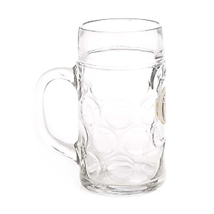 Paulaner Dimpled Isar Beer Mug - 1 Liter Mass Krug