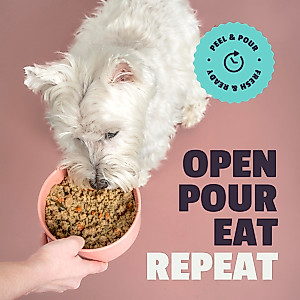 Fresh Dog Food, All Natural Complete Meal or Kibble Topper, Shelf Stable Premade Wet Recipe with Added Vitamins & Minerals for Picky Eaters Puppies Seniors (Chicken 6 x 8.75oz Cartons)