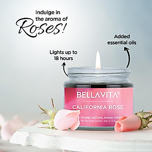 Bella Vita Organic Fall Decor Candles Set | Turkish Vanilla, French Lavender, Indian Cinnamon & California Rose | Wax Melts | Long Lasting, Home Decor, Wax Warmer | Candle Set (Set of 4)