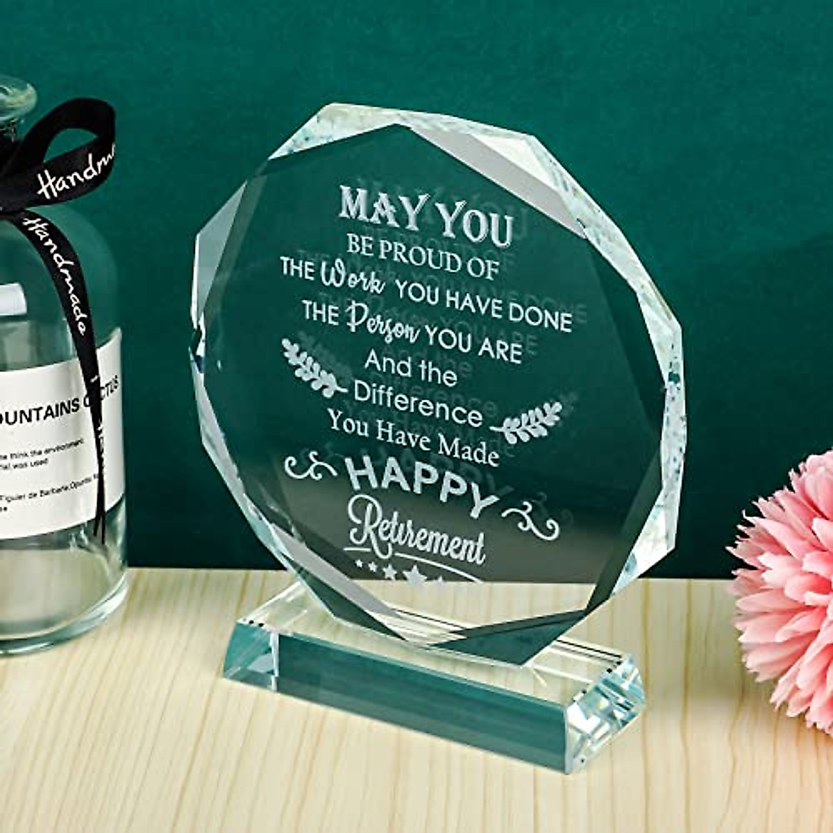 YWHL Retirement Gifts for Men Women 2023 Happy Retirement Gifts Crystal Keepsakes Retired Plaque Gifts for Retiree Teacher Police Firefighter Nurse Coworker Doctor Friends