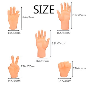 14 Pack Tiny Finger Hands,Flat Hand Style Mini Hand Finger Puppets,Fun and Realistic Little Finger Hands for Puppet Show,Gag Performance