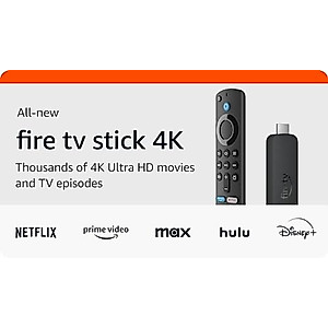 Amazon Fire TV Stick 4K streaming device, more than 1.5 million movies and TV episodes, supports Wi-Fi 6, watch free & live TV