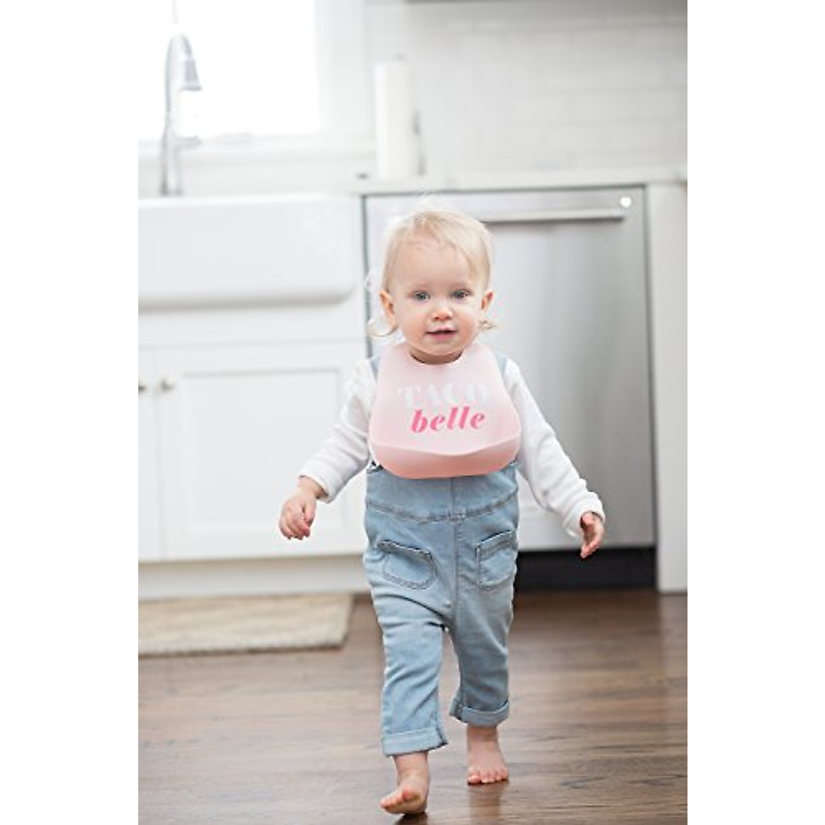 BELLA TUNNO Wonder Bib - Adjustable Silicone Baby Bibs for Girls, Durable and Waterproof BPA Free Silicone, Taco Bell