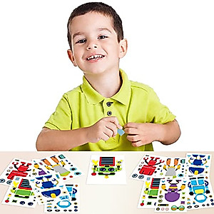ArtCreativity Make Your Own Robot Character Sticker Assortment, Set of 24 Sheets, Unique Arts ‘n Crafts Activity Supplies Kit for Kids, Sticker Prize, Fun Birthday Party Favor, Goodie Bag Filler