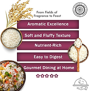 Pride Of India - Thai White Jasmine Rice - Fragrant Hom Mali Rice, 1.5 Pound Jar