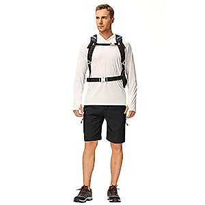 Libin Men's Quick Dry Golf 10" Shorts, Lightweight Hiking Stretch Gear, Travel Fishing Casual Tactical Pockets Shorts, Black XXL