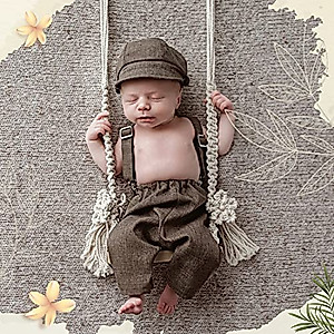M&G House Newborn Photography Props Swing Prop Wooden Swing Seats Baby Photo Props Wooden Prop Swing Baby Photoshoot Props Newborn Photography Accessory(Wood Color, 4 Wings 6 Red Hearts)