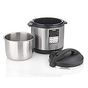 Zavor LUX Edge, 8 Quart Programmable Electric Multi-Cooker: Pressure Cooker, Slow Cooker, Rice Cooker, Yogurt Maker, Steamer and more - Stainless Steel (ZSELE03)