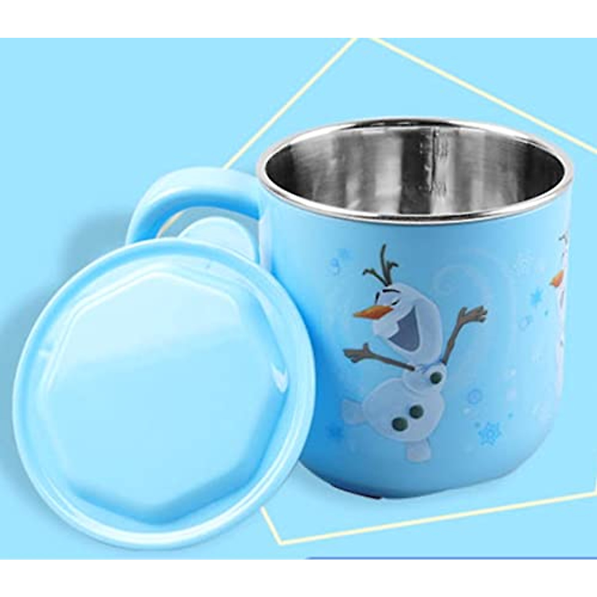 Disney Frozen Olaf ABS Stainless Steel Cup with Lid, 250ml, Blue