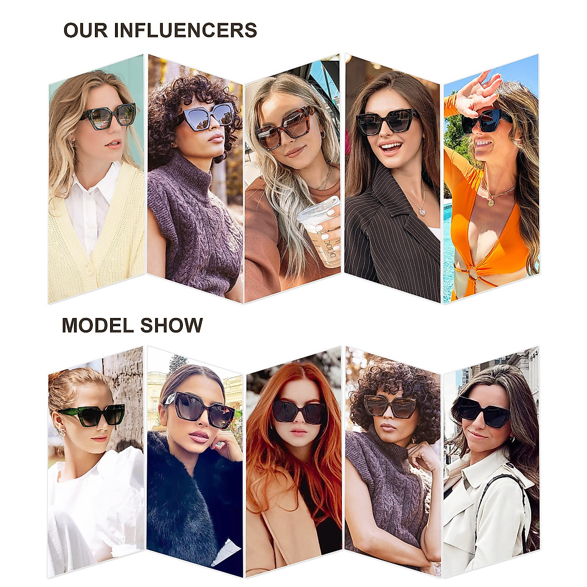 SOJOS Big Trendy Polarized Sunglasses Womens Oversized Cateye Sunnies Lentes De Sol Para Mujer SJ2205, All Black