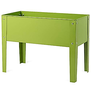 Giantex Raised Garden Bed, Elevated Planter, Metal Plant Box with Legs, Standing Garden Stand, Indoor and Outdoor Grow Container for Vegetables and Flowers (25" L x13W x18 H)