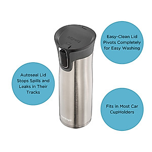 Contigo West Loop Stainless Steel Vacuum-Insulated Travel Mug with Spill-Proof Lid, Keeps Drinks Hot up to 5 Hours and Cold up to 12 Hours, 24oz Steel