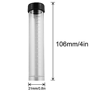 JCBIZ 14pcs Screw Mouth Flat Bottom Test Tube 20ml Rigid Plastic Test Tube Clear Tube Bead Containers Liquid Containers for Liquid, Beads, Pins, Coins and Small Buttons, etc