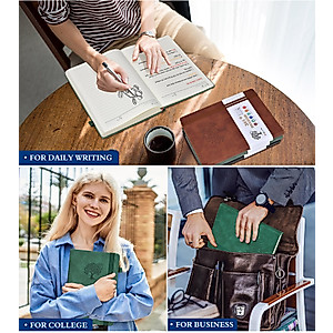 A5 Lined Journal Notebook - 365 Page Leather Journals for Writing Women & Men，Hardcover Notebook with 100Gsm Thick Pages，Daily Diary for Travel, Work，School，Note Taking，College Ruled (5.9" x 8.5")