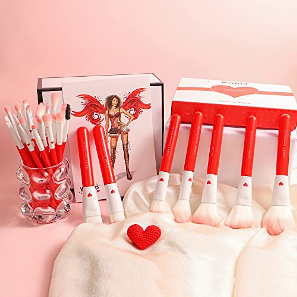 Docolor Professional Makeup Brushes Set 32Pcs Make up Brushes Premium Kabuki Foundation Blending Face Powder Blush Contour Eye Shadows Eyebrow Eyeliner Make Up Brush Gift Kit