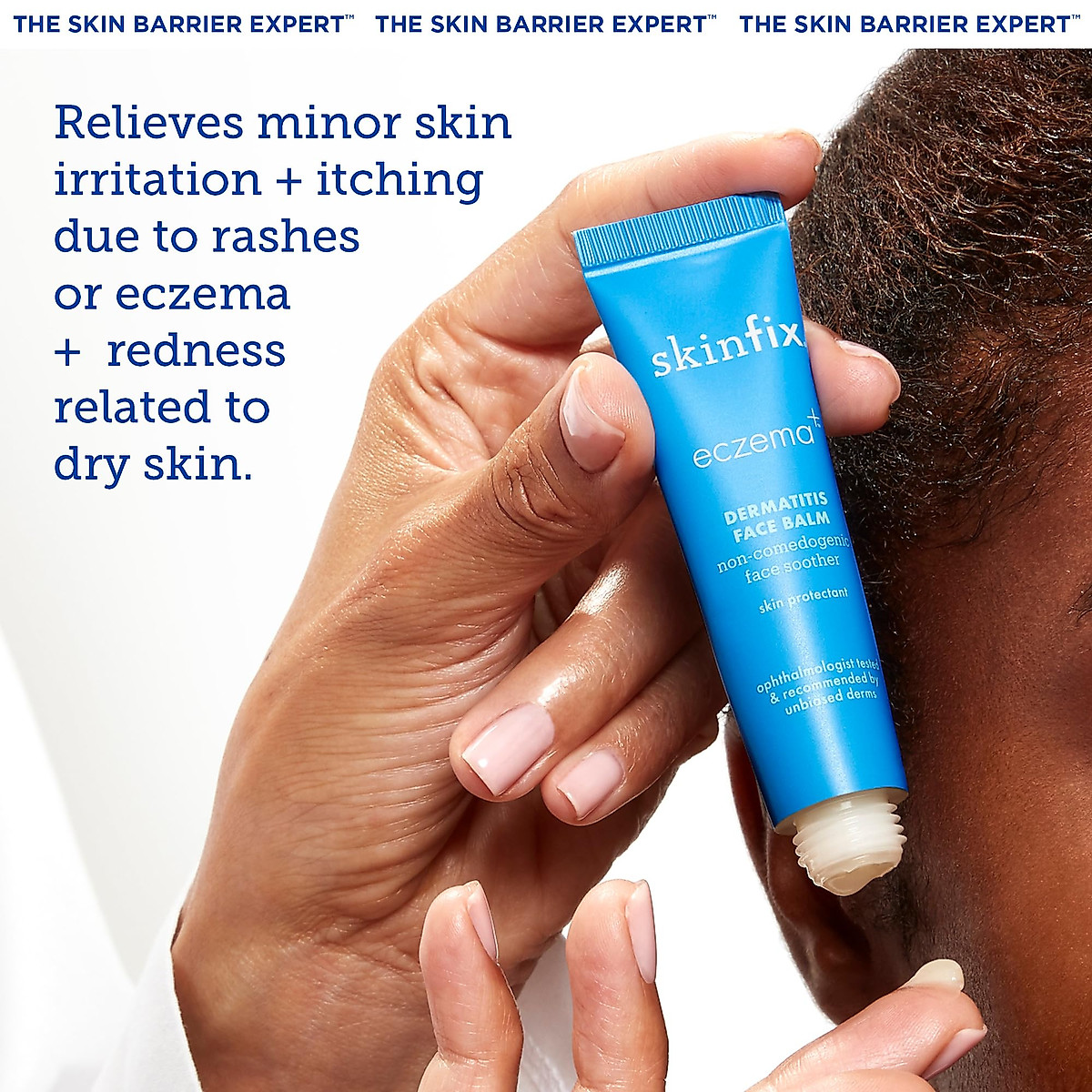 Skinfix Eczema+ Dermatitis Face Balm: Target Facial Dermatitis, Eczema & Dry Skin Patches, Concentrated Balm That Leaves Irritated Skin Soothed & Protected, 0.48 Fl Oz