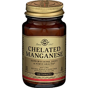 Solgar Chelated Manganese Tablets, 100 Tabs