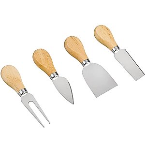ccHuDE 4 Pcs Stainless Steel Cheese Cutter Set Cheese Spreading Slicer Forks Mini Butter Serving Spatula Charcuterie Board Accessories