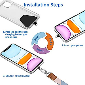 OUTXE Universal Phone Tether Tab Without Adhesive, 4 Pack Phone Lanyard Replacement Part for Phone Strap (4 PCS)