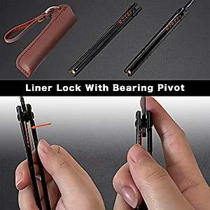 Wlikn Pocket Folding Knife for Men Sheath, Stainless Steel Blade Camping Knife, EDC Outdoor Hunting Tactical Folding Knife Low Profile Slim Pocket Knife