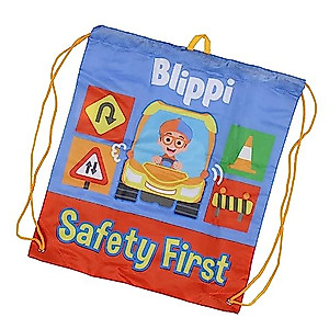 Blippi Backpack Safety First Kids School Travel Backpack 5 Pc Set With Lunch Box, Drawstring Bag, Water Bottle, and Pencil Case