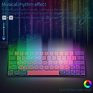 60% Mechanical Keyboard, RGB LED Backlit, Gateron Optical Switch, Macros, Waterproof, Ergonomic USB Wired Gaming Keyboard for PC/Mac Gamer(PBT Caps)