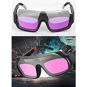 Solar automatic darkening welding goggles, welding glasses, 5 PC protective lenses, With a storage box suitable for glasses