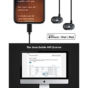 PALOVUE Lightning Headphones Earphones Earbuds in-Ear Magnetic MFi Certified with Microphone Compatible iPhone 14 13 12 11 Pro Max iPhone X XS Max XR iPhone 7 8 Plus iPad Metallic Black