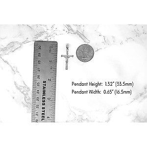 CaliRoseJewelry Sterling Silver Jesus on The Cross Crucifix Textured Pendant - Medium