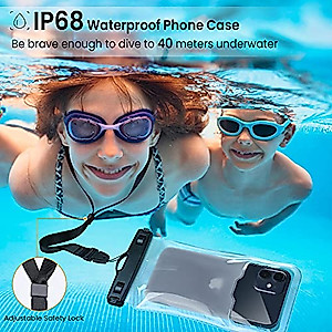 RAXFLY Floating Waterproof Phone Case 3 Pack IPX8 Universal Waterproof Phone Bag Pouch Floating up to 8.8oz Dry Bag Case Compatible with iPhone Samsung up to 7 inch Devices Beach/Surfing Black