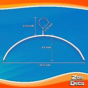Zoe Deco Non-Slip No Shoulder Bumps Clothes Hangers with Grippy Coating, Sleek and Slim Rounded Hangers, Bump Free Hanger Solution (White, 16.5"x7.75", 10 Pack)