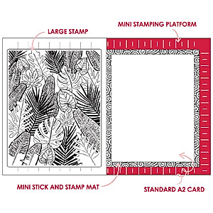 5 PCS Low Stick Mat Sticky Non-Slip Flexible Gridded Stamp Mats, 2 Standard and 3 Mini Multi-Use Low Tack Mat,for Stamping Platform Adhesived Sheet Stamp Scrapbooking Craft Accessory