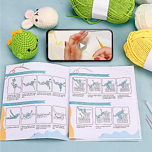 PP OPOUNT Beginner Crochet Kit, Crochet Starter Kit for Adults and Kids, Complete Crochet Set to Make 4 PCS Animals, Learn to Crochet with Step-by-Step Instruction and Video Tutorials