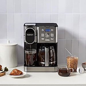 Cuisinart Coffee Maker, 12-Cup Glass Carafe, Automatic Hot & Iced Coffee Maker, Single Server Brewer, Stainless Steel, SS-16