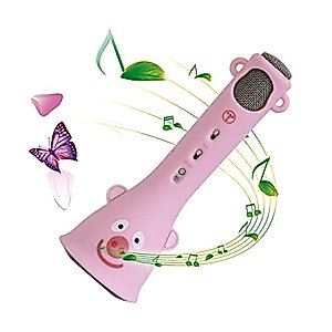 Overstock Wireless Karaoke Microphone Children's Speakers Birthday Gifts for Girls and Boys Popular Silver