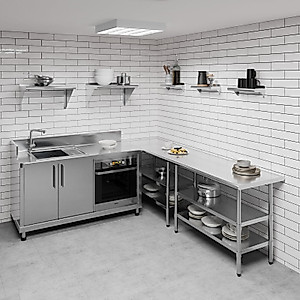 AmGood 6" X 16" Stainless Steel Wall Shelf | Metal Shelving | Garage, Laundry, Storage, Utility Room | Restaurant, Commercial Kitchen | NSF