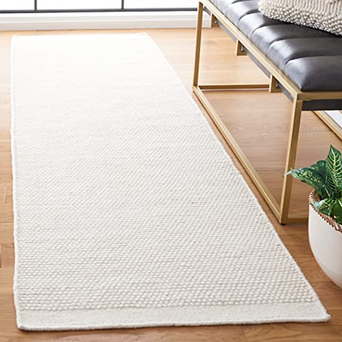 SAFAVIEH Vermont Collection Runner Rug - 2'3" x 8', Ivory, Handmade Wool, Ideal for High Traffic Areas in Living Room, Bedroom (VRM807A)
