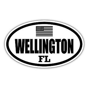 3 Pack Reflective Wellington FL Florida Palm Beach County Stealthy US Flag Euro Decal Sticker Vinyl for Hard Hats, Bottles, Glass, Toolbox 2" x 3"