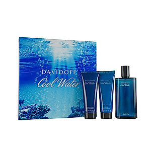 Davidoff Cool Water Eau de Toilette 125 ml/Aftershave Balm 75 ml/Shower Gel Gift Set for Him 75 ml