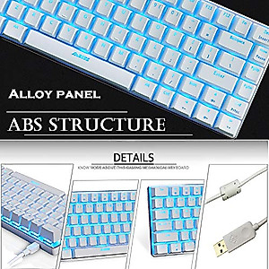 ZIYOU LANG Mechanical Gaming Keyboard and Mouse Combo Blue LED Backlit Keyboard,12000 DPI RGB Lightweight Gaming Mouse with Honeycomb Shell,Large Mouse Pad for Windows Gaming PC(Macaron Green)