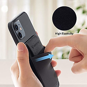 Sinjimoru Privacy Cover Magnetic Card Holder, Magnetic Phone Wallet Stick on as Credit Card Holder Compatible with iPhone 16 15 14 13 12 Series. M-Flap Red