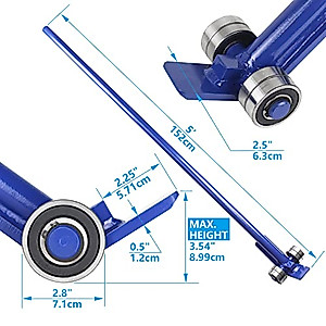 KARRYTON Pry Lever Bar 5T/11000LBS Load Capacity, 5FT Length Steel Handle Prylever Bar with Wheels for Heavy Duty Equipment Handling,Great Hand Tool with Four Industrial Bearings (5T-5FT)