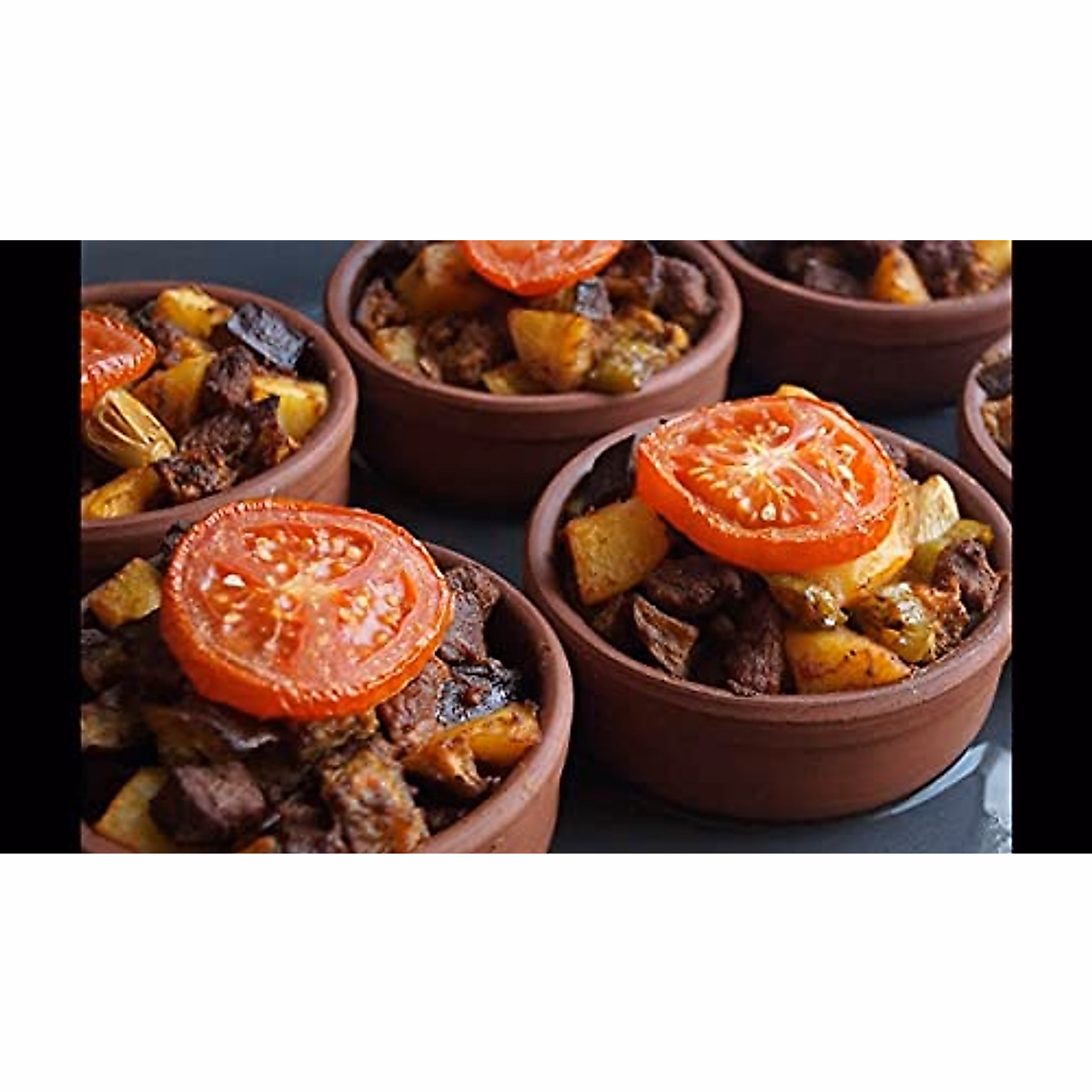 Hitit Terra -Bowl (6 Pieces) Mini Prep Clay Cooking Pots Delicious Desserts and Meals - Turkish Earthenware -Terracotta Cookware