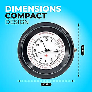 Nurse Stethoscope Watch with Second Hand - Black - Attaches Directly to Stethoscope for All Medical Professionals