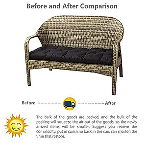 Your's Bath Loveseat Cushion Outdoor Bench Cushion 39 x 20 Inch Non-Slip Chair Cushion Thicken Rocking Chairs Pad for Travel Holiday Garden Indoor Outdoor (Black)